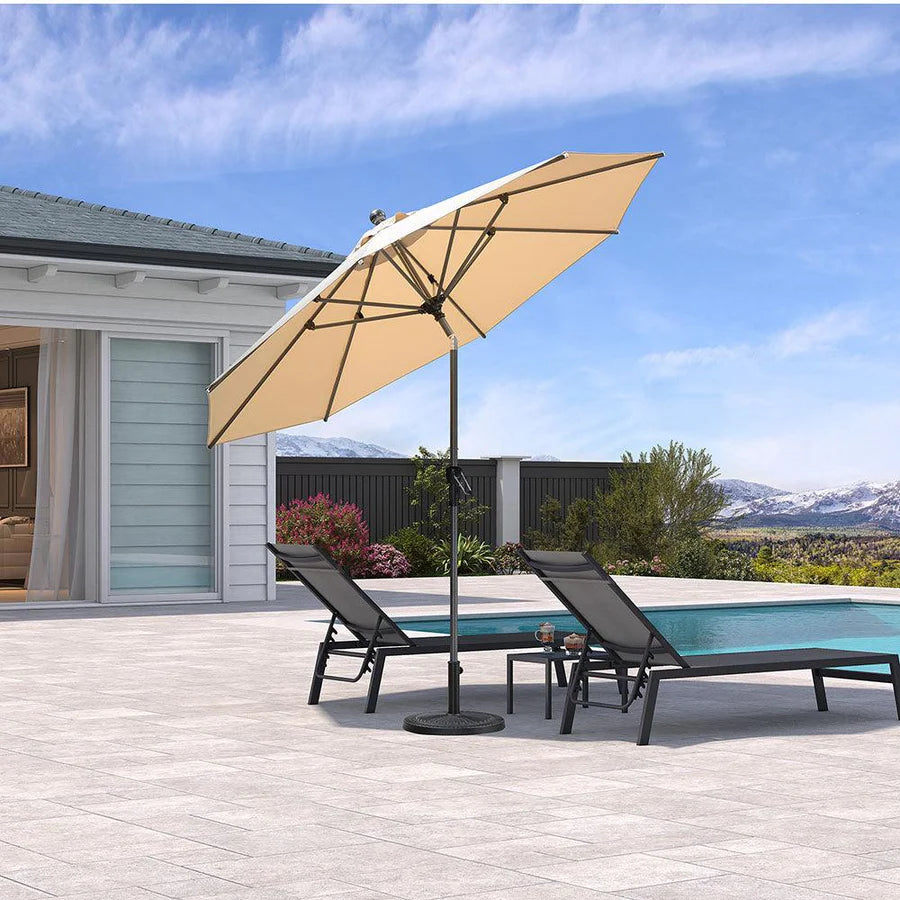 PURPLE LEAF Porch Table Umbrella with Crank and Tilt, Market Patio Umb